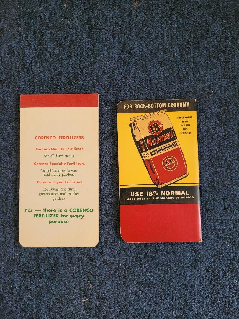 Lot (2) of Vintage Fertilizer Notebooks - Corenco-Agrico | eBay