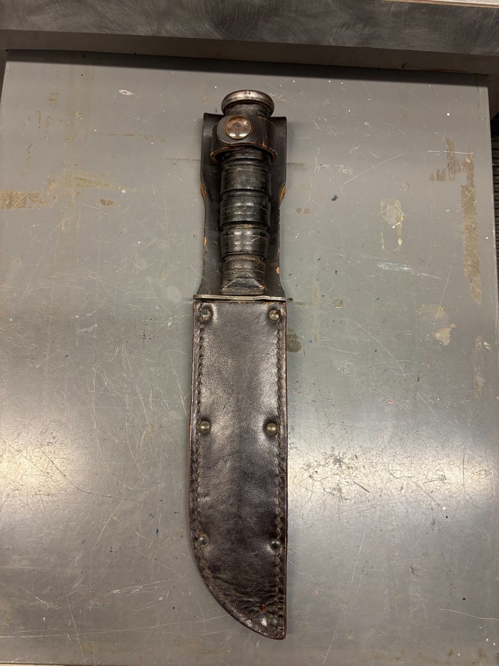 U.S. Camillus Mark 2 Military Fighting Knife, W/Leather Sheath | eBay