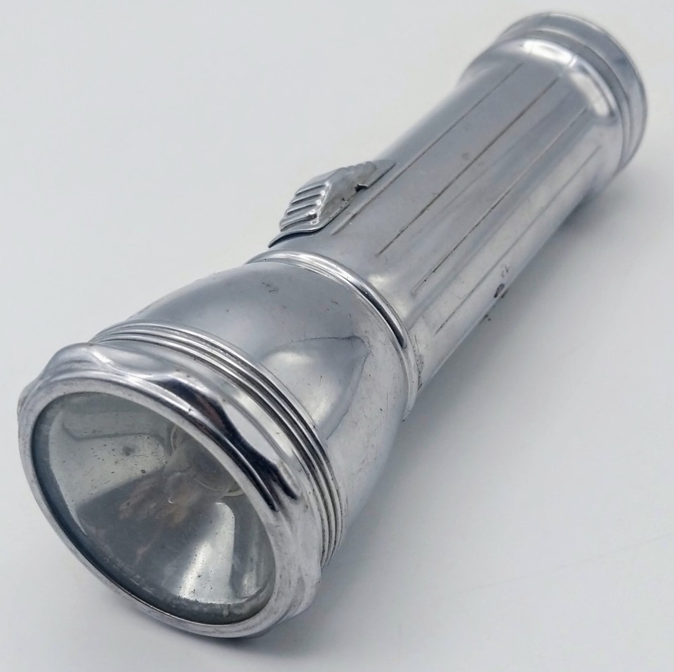 Vintage Small 6” Silver Brass 2-Cell Flashlight Made in USA TESTED | eBay