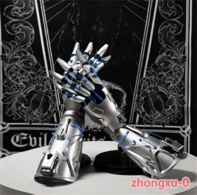 Cool LED Light Silver Mechanical Hand Armor Cosplay Wrist Armor Guard ...