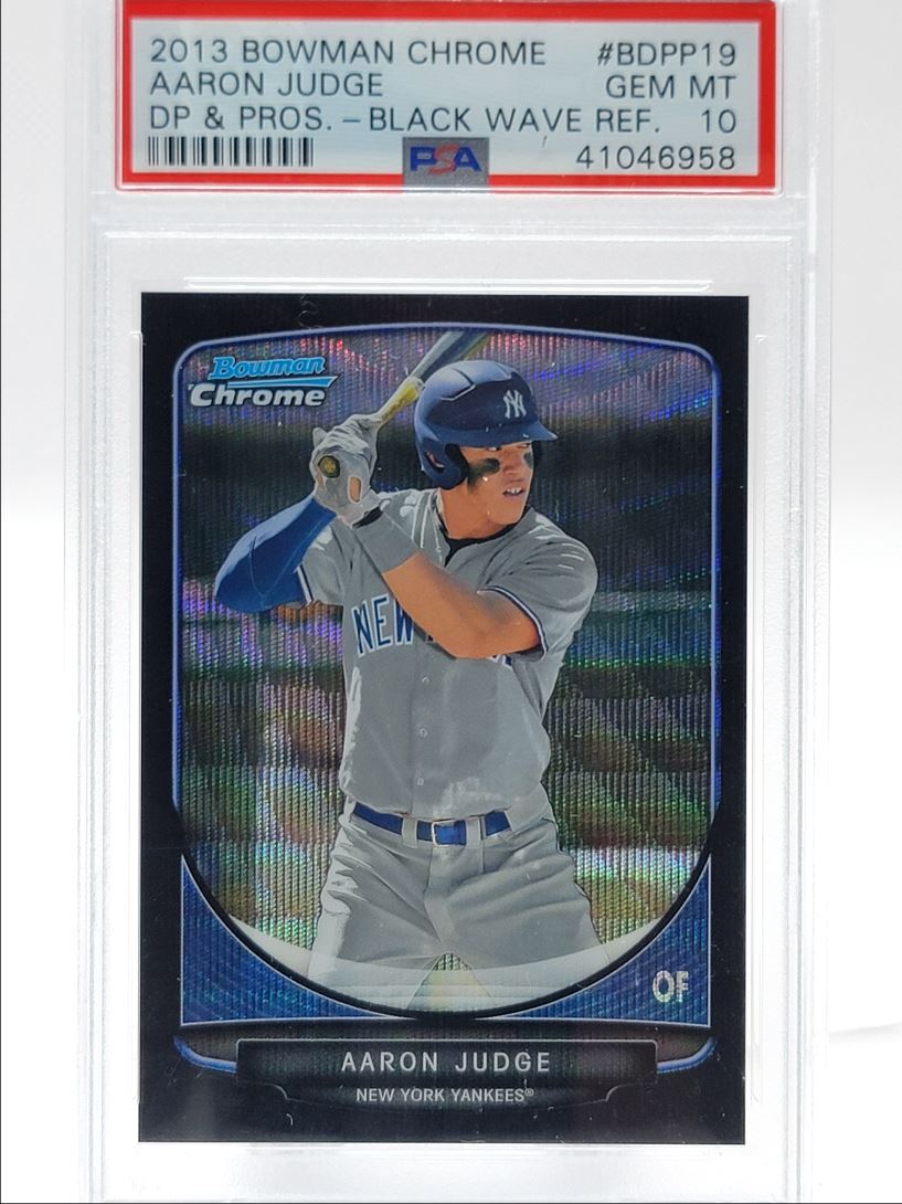 AARON JUDGE 2013 BOWMAN CHROME DRAFT BLACK WAVE REFRACTOR PSA 10 Q1730 ...