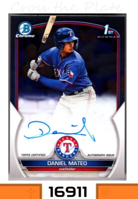 1-2023 BOWMAN CHROME PROSPECTS 1st AUTO DANIEL MATEO RANGERS CARD#CPA ...