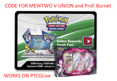 Mewtwo V-union CODE for Pokemon TCG Live PTCGL 4 Promos and Prof ...