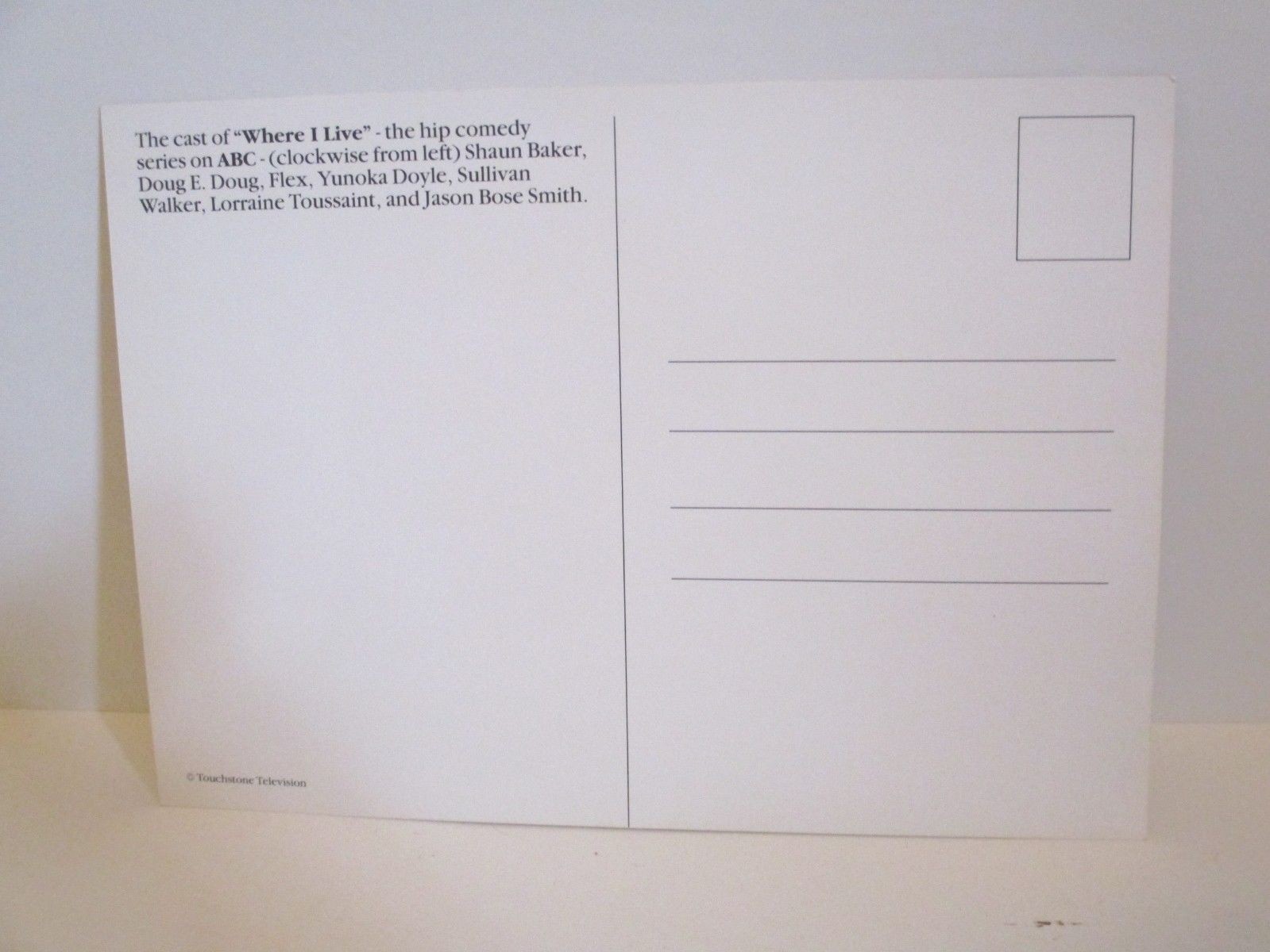 DISNEY TELEVISION WHERE I LIVE TV SHOW CHARACTER PROMO POSTCARD DOUG E ...
