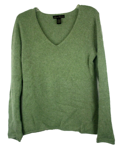Green Angora Wool Womens Sweater Size Large Sage Long Sleeve Marisa ...