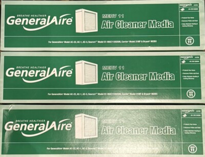 (3) Generalaire Pleated Media Filter 4001 Part # 12758 General 3-PACK ...