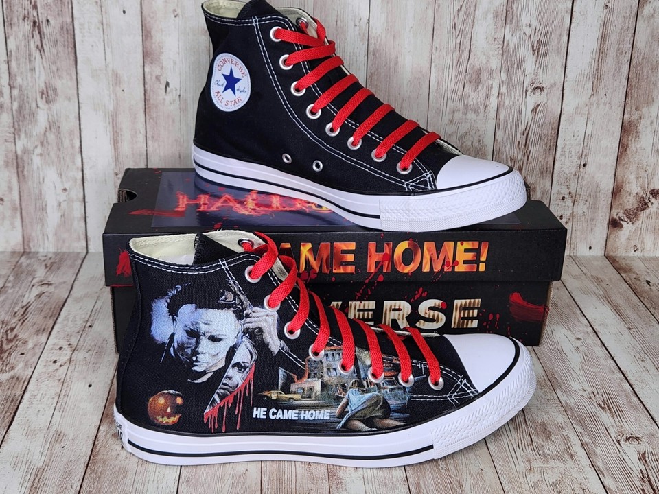Halloween Custom Horror High Top Converse Sneakers Scary Movie Shoes | eBay