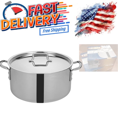 Tri-Ply Stock Pot 20 Qt Stainless Steel Large Capacity Commercial ...