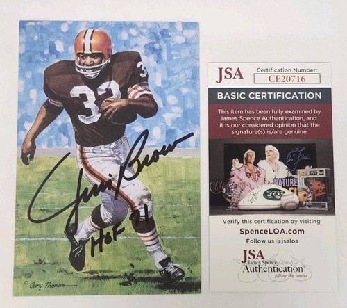 Jim Brown Signed Autographed NFL HOF Goal Line Art Card GLAC BROWNS JSA ...