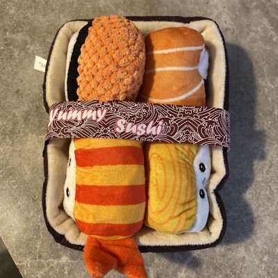 Yummy Sushi Dog Toy Set Plush with Squeakers Vibrant Life Cozy Buddy ...