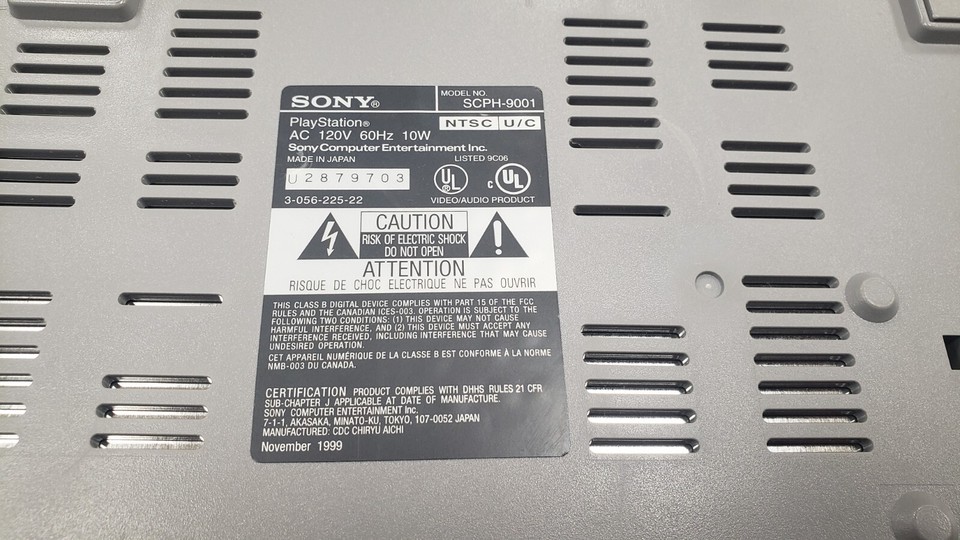 SONY PLAYSTATION PS1 VIDEO GAME CONSOLE 1 CONTROLLER MEMORY CARD CORDS ...