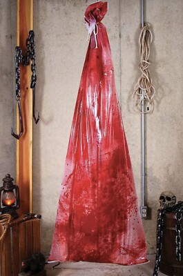 6ft Hanging Bloody Body Bag Corpse Horror Gore Halloween Decoration ...