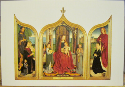 Art Postcard GÉRARD DAVID Triptych THE HOLY FAMILY Sedano Virgin w ...