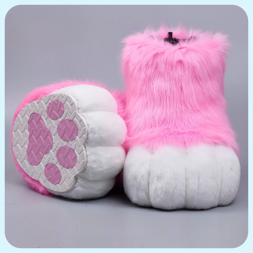 Fursuit feet paws Shoes kit Plush Furry Boots fursuit Costume Halloween ...
