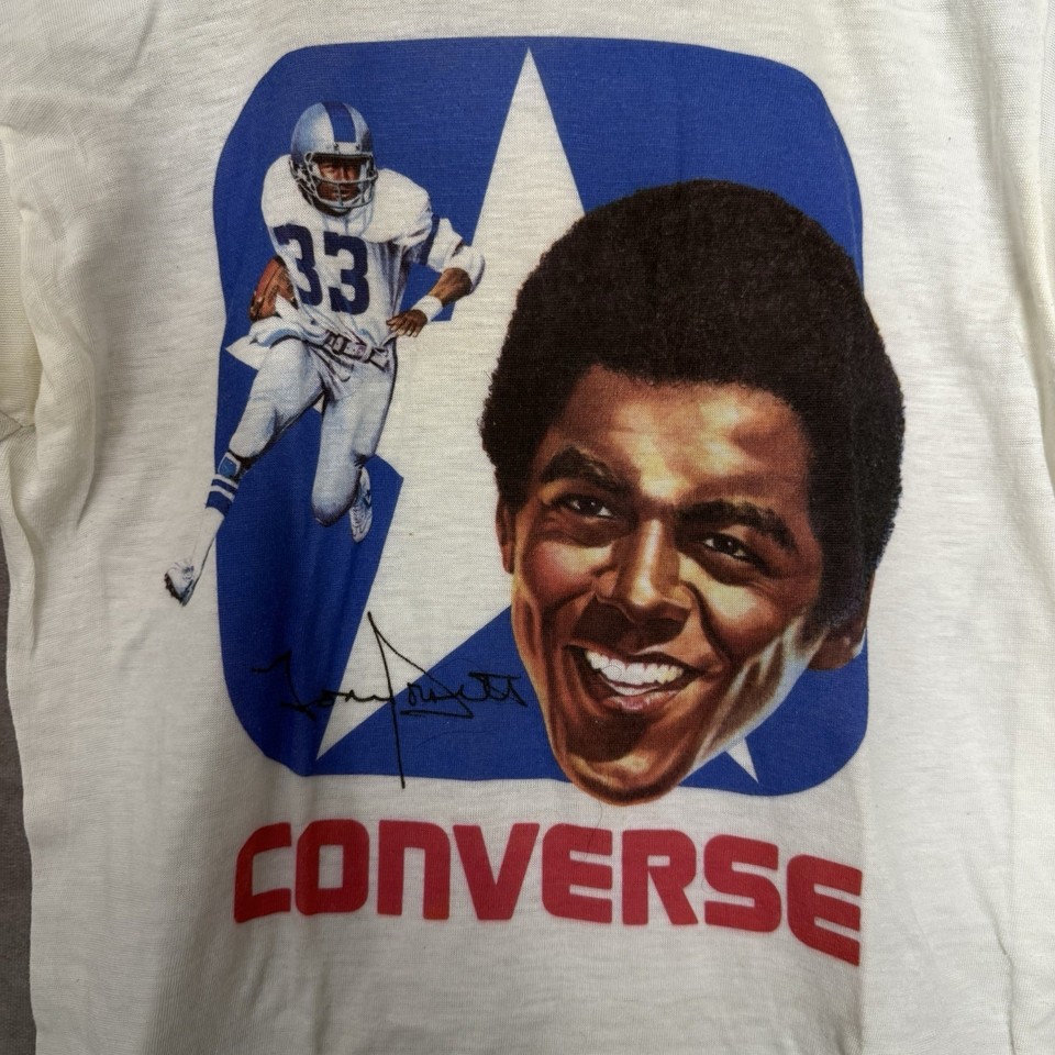 Rare Vintage 1970's Dallas Cowboys Tony Dorsett Converse Single Stitch ...