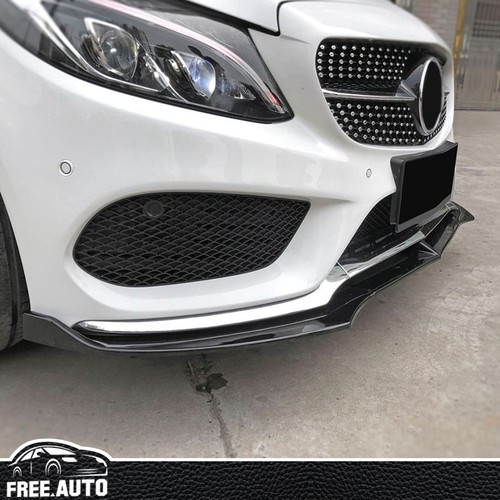 Fits 15-18 Benz W205 C-Class Front Bumper Lip Spoiler DP Style Gloss ...