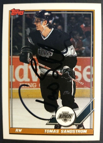Tomas Sandstrom Los Angeles Kings 1991 Topps #173 NHL Autographed ...