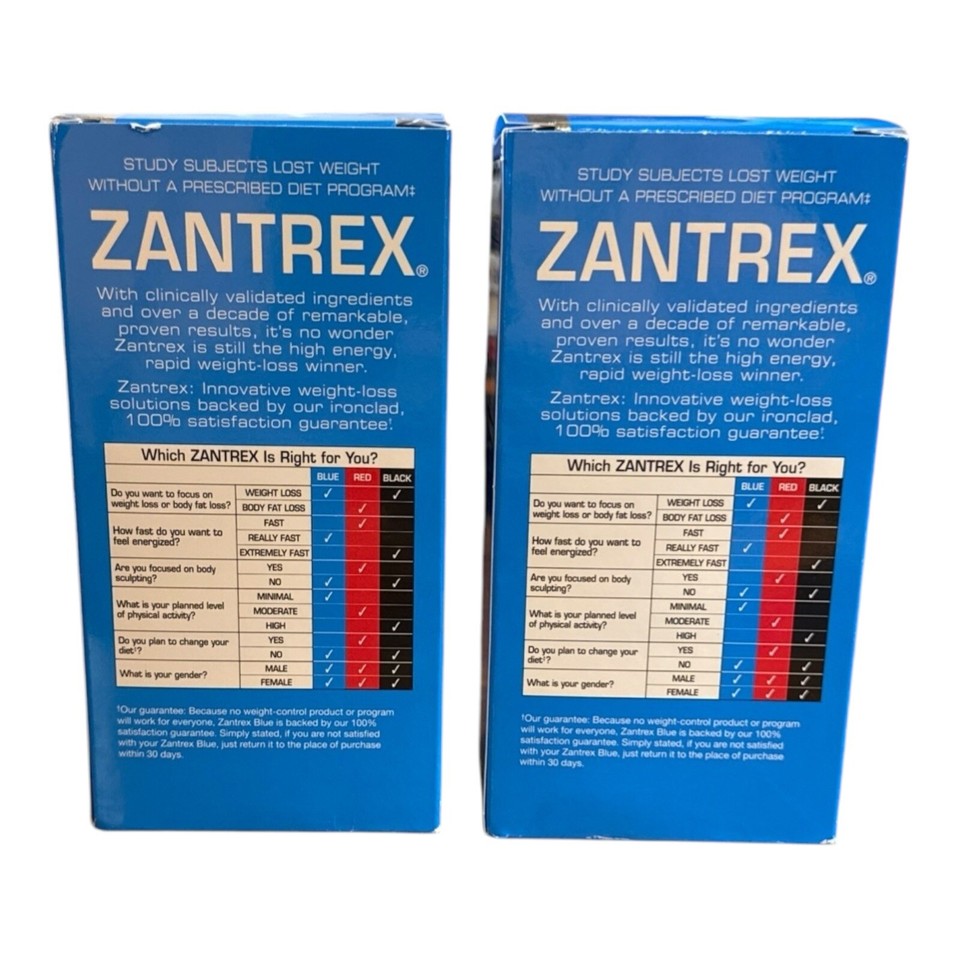 2 Pack Zantrex Blue Dietary Supplement 84 Capsules in Each Box New Exp ...
