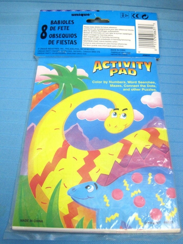 8 Party Activity Pads Favors Age 3 & Up Color Puzzles Mazes Word Search ...