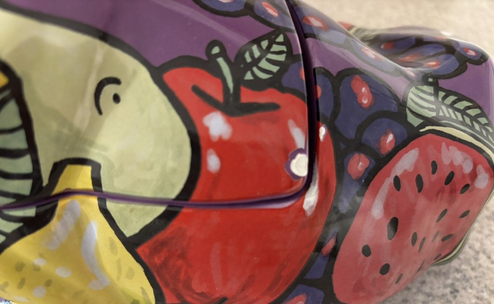 Cow Parade Cookie Jar Fruit Print Purple Kitchen Collection Decor 16 ...