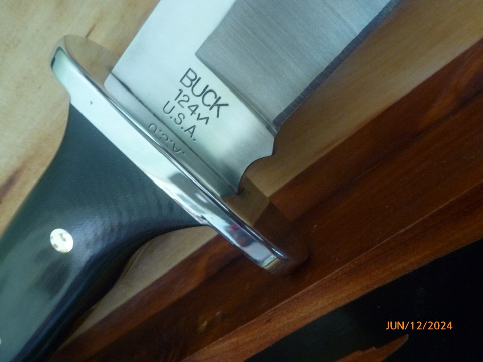 Buck 124 Frontiersman 2025 Bowie Knife 420 HC Micarta Handle Leather ...