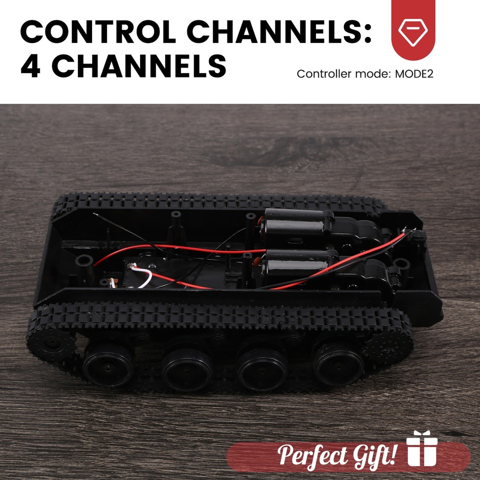 Rc Tank Robot Tank Car Chassis Kit Rubber Track Crawler For 130 Motor ...