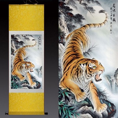 Asian Silk Scroll Picture Scroll Wall Scroll Hanging Artworkcalligraphy ...