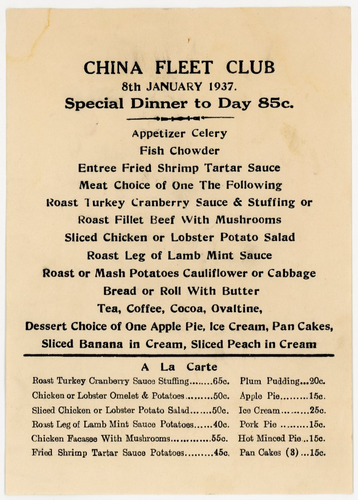 1937 China Fleet Club Peking Dinner Menu U.S. Marine Corps #6N | eBay