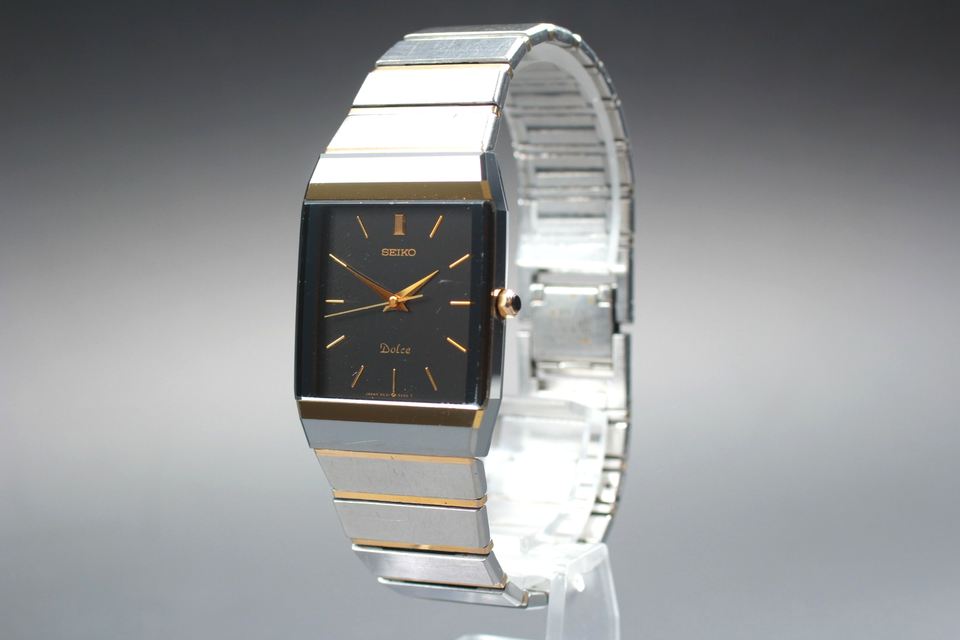 Vintage 1986 [Exc+5] Seiko Dolce 9531-5060 Black Tank Tungsten Quartz ...