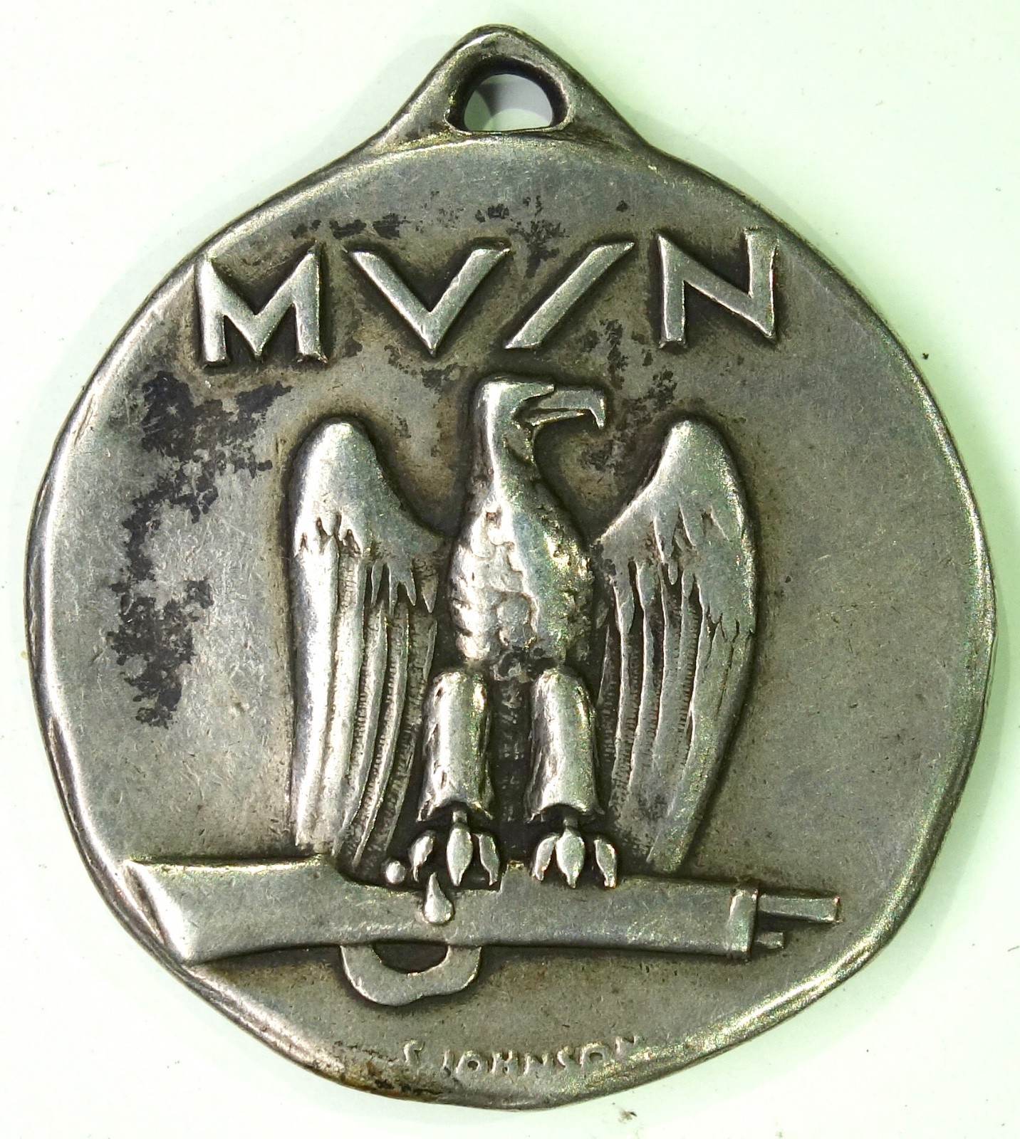 LECCE 152a LEGIONE MVSN SALENTINA MEDAGLIA CC.NN. IN ARGENTO PROD ...