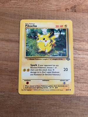 Pikachu 60/64 Red Cheeks 1999 ORIGINAL Pokemon Trade Card - Base Set ...