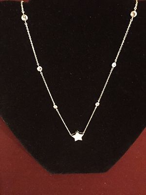 STERLING SILVER ZIRCONITE STAR PENDANT AND 18" NECKLACE OF ZIRCONITE ...