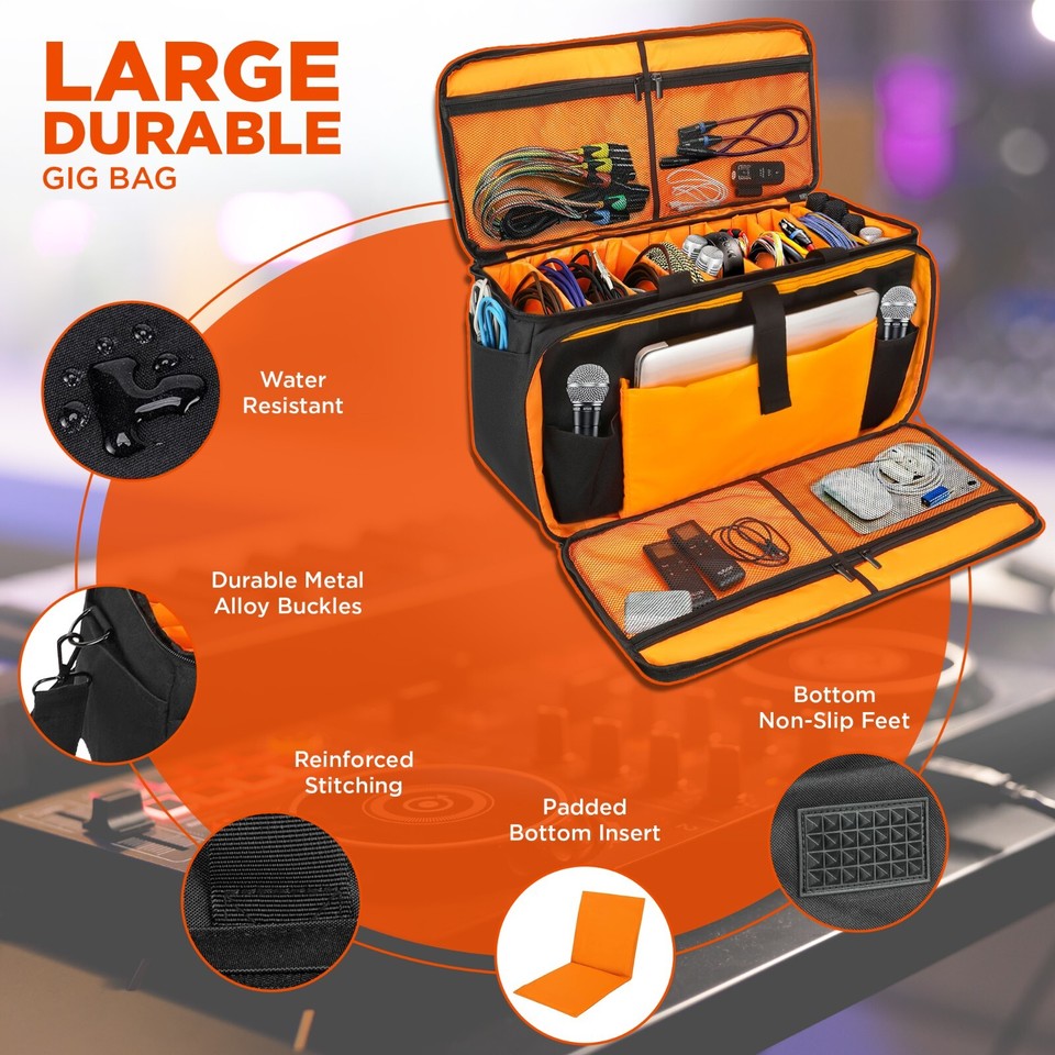 Talrizio Gig Bag Cable File Bag Gear Organizer DJ Musician Bag 15.6 ...