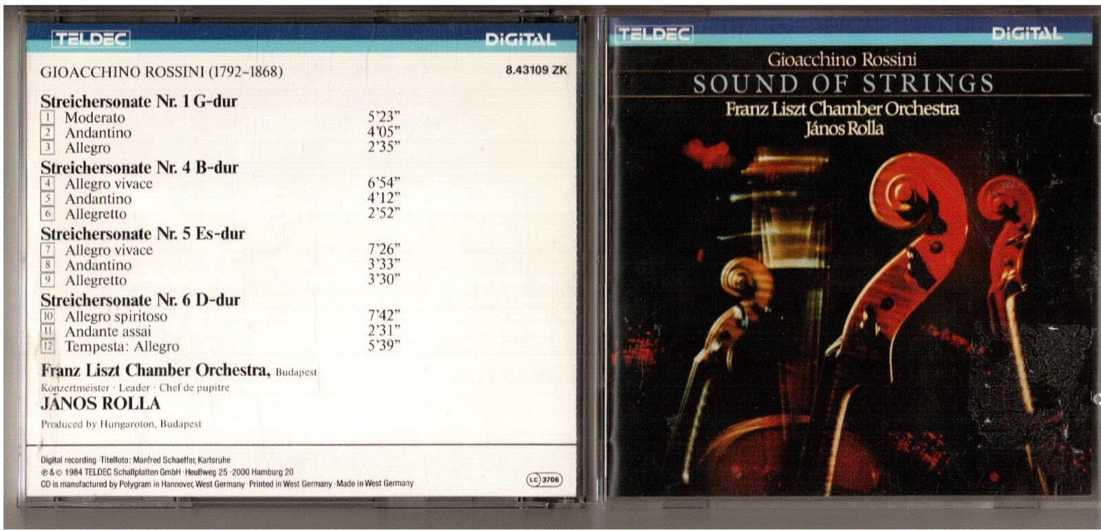 Janos Rolla Gioacchino Rossini Sound of Strings Franz Liszt Chamber CD ...
