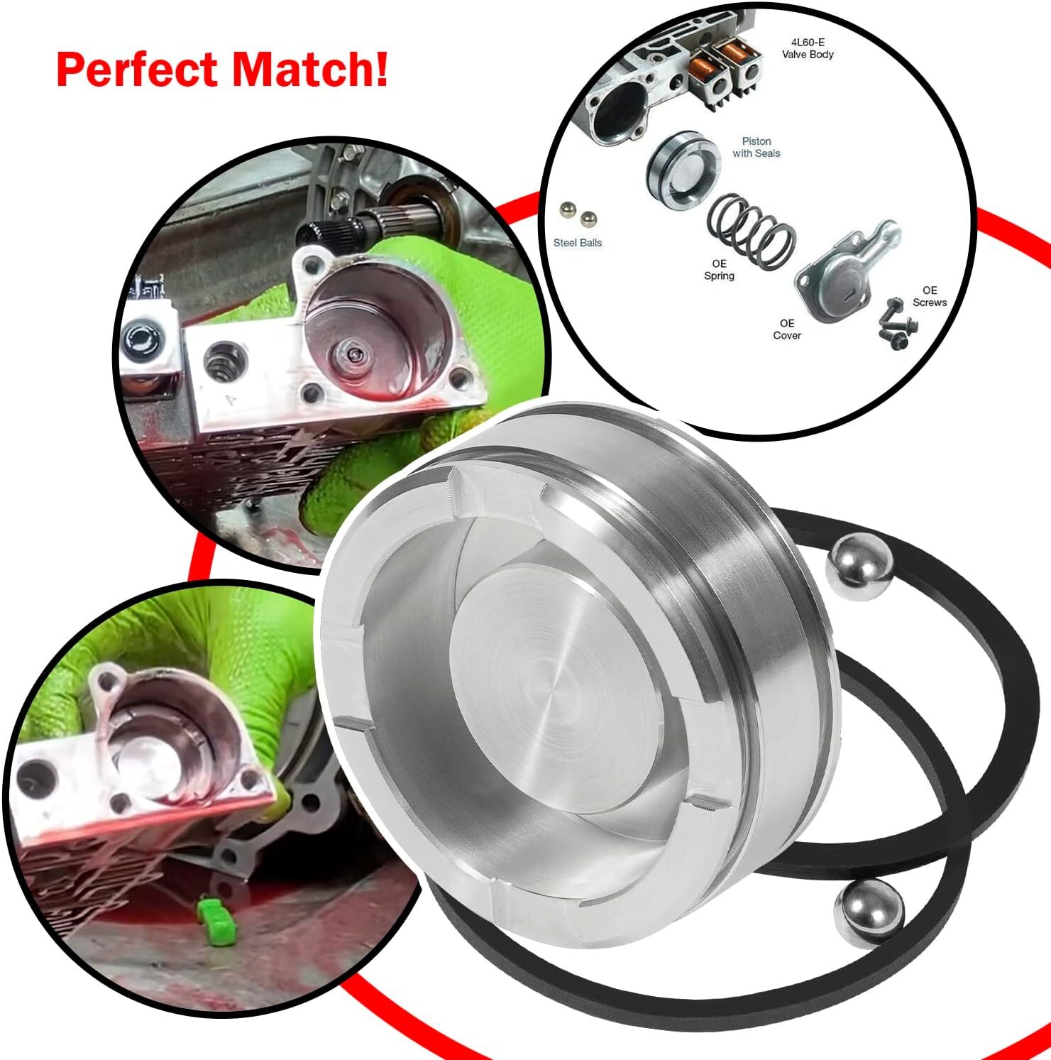 Pinless Forward Accumulator Piston Kit 77987-01K for GM 4L60-E 4L65-E ...