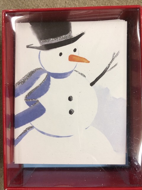 Papyrus Christmas Holiday Cards Boxed Snowman Silver Glitter 20-count ...