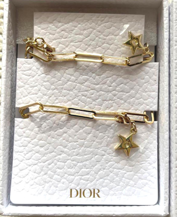 Christian Dior Novelty Gold Star Strap Key Chain Charm Pin badge gold ...