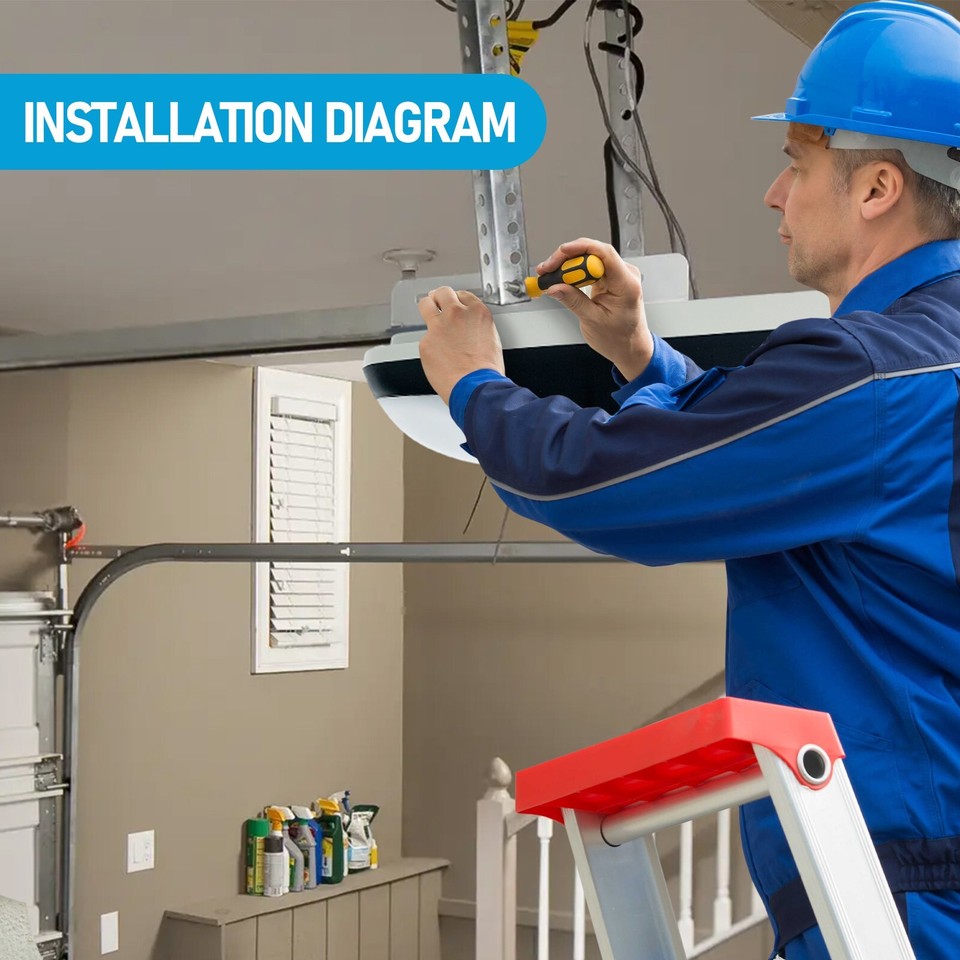 750lb 3/4HP Smart Garage Door Opener Wifi Chain Drive Motor Ultra-Quiet ...