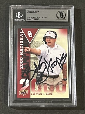 BOB STOOPS 2011 UD UNIVERSITY OF OKLAHOMA SIGNED AUTOGRAPHED CARD BAS ...