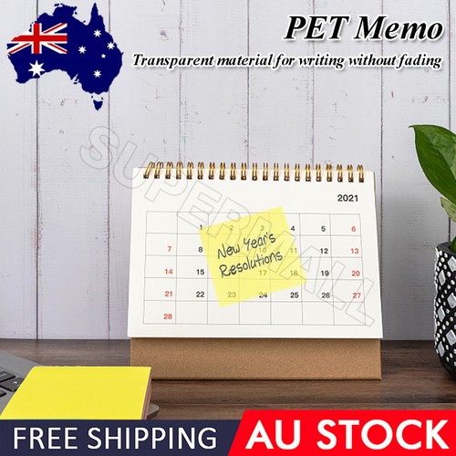 150 Sheets Transparent Waterproof PET Memo Sticky Note Daily To Do OZ ...
