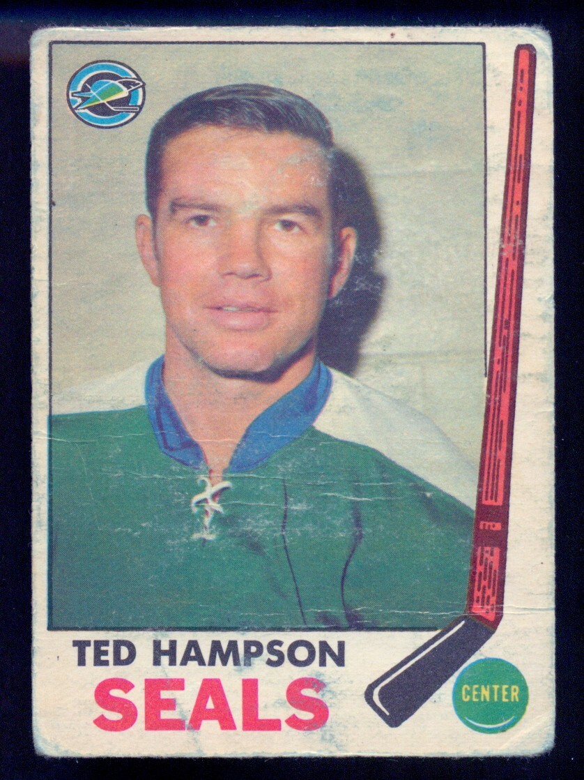 1969-70 OPC O PEE CHEE NHL HOCKEY #86 Ted Hampson VG OAKLAND SEALS Card ...