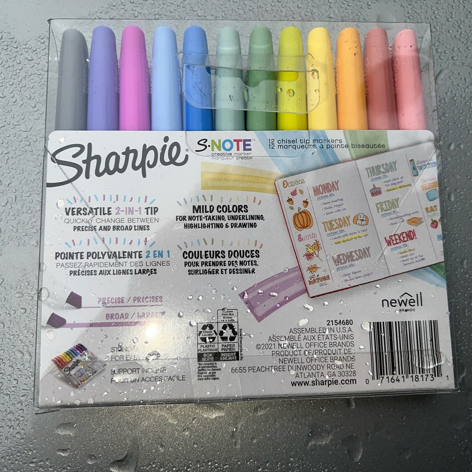 Sharpie S-Note Creative Markers Highlighters Assorted Colors Chisel Tip ...