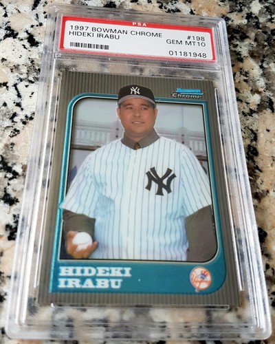 HIDEKI IRABU 1997 Bowman Chrome Rookie Card RC PSA 10 GEM Yankees ...