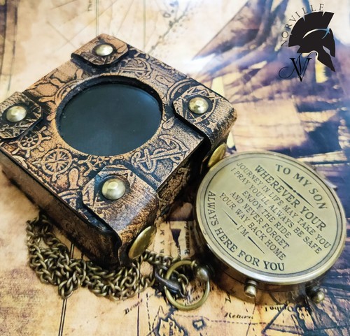 Personalized Compass Navigation Compass With Leather Case For ...