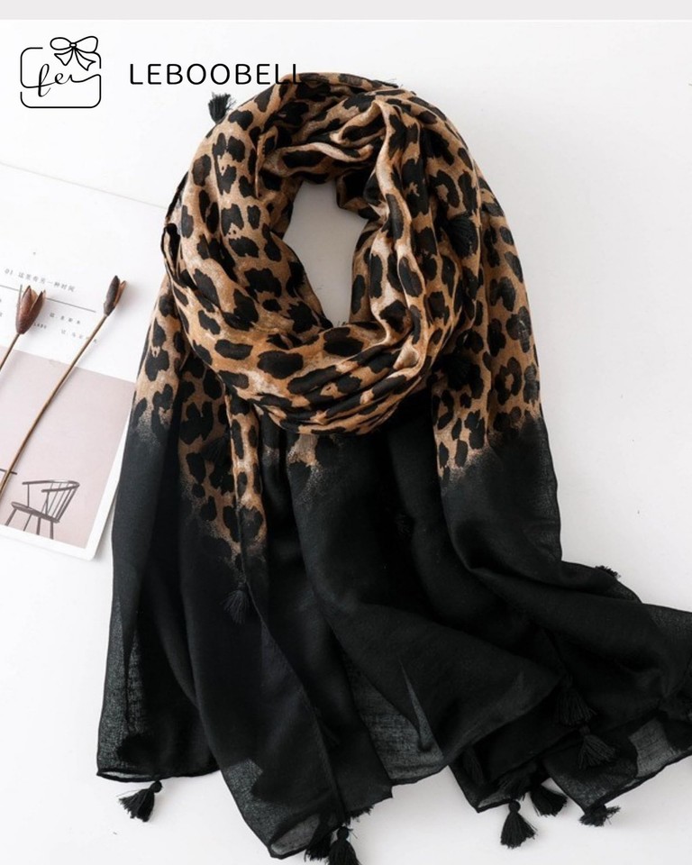 Womens Leopard Printed Scarf Lightweight Scarves Fall Winter Fashion ...