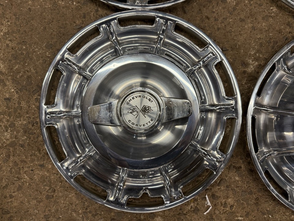 1960 61 62 Corvette Hubcaps Set Of 4 Original Survivor Driver Shape | eBay