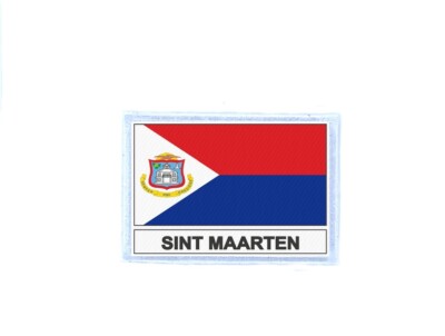 Patch badge iron on glue flag country SW saint martin sint maarten | eBay