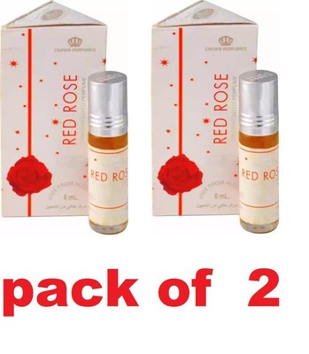AL-REHAB "Red Rose" Alcohol Free Perfume Oil, 6 ML Attar (PACK OF -2 ...