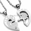 His and Hers Stainless Steel I Love You Heart Lock & Key Couple Pendant ...