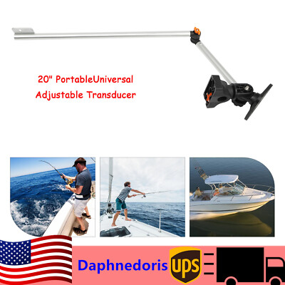 20" PortableUniversal Adjustable Transducer Bracket + Fishfinder Mount ...
